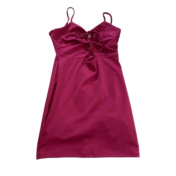 Blue Blush | Dresses | Hot Pink Blue Blush Cutout Tied Bodycon Dress ...